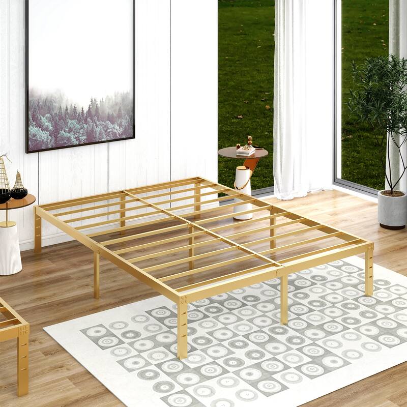 NNV 14" 3500 lbs Heavy Duty Bed Frame, Duty Steel Slat Metal Bed Frame - On Sale - Overstock ...